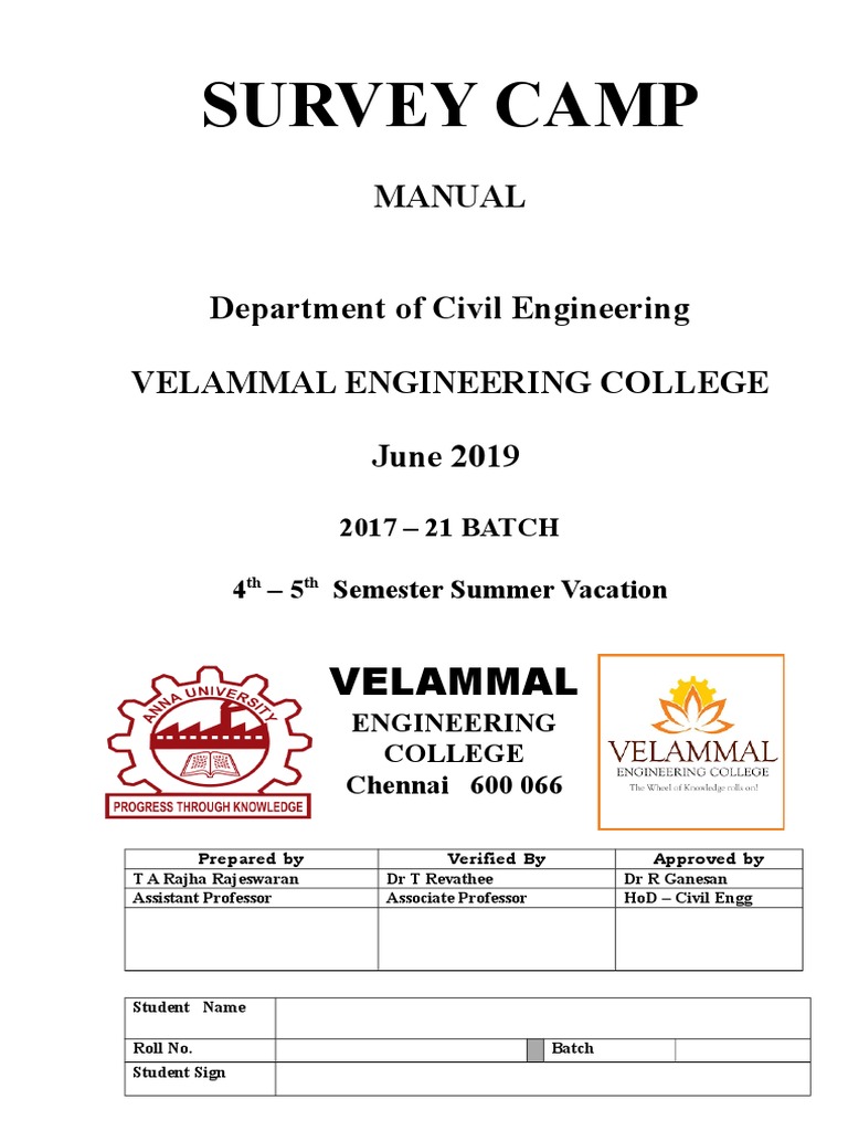 2019 Survey Camp Manual for Students | PDF | Surveying | Contour Line