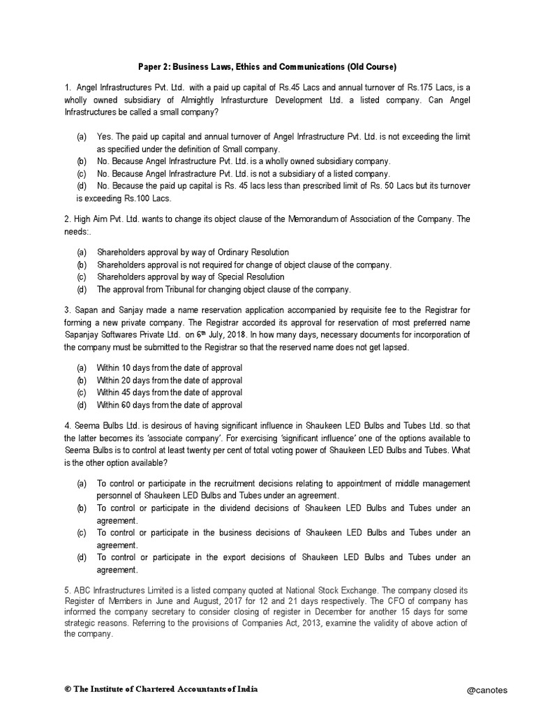 Group1 (Old) Icai MCQ CA Ipc | PDF | Negotiable Instrument | Limited ...