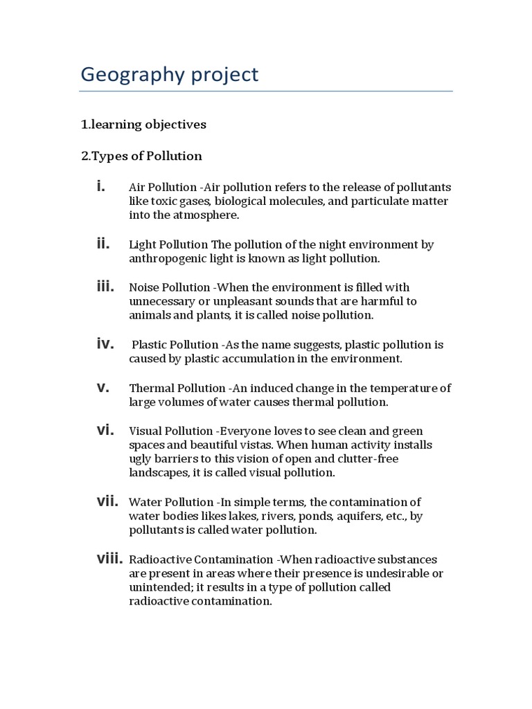 Geography Project | PDF | Pollution | Air Pollution