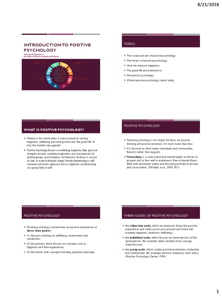 Introduction to Positive Psychology | PDF | Positive Psychology | Well ...