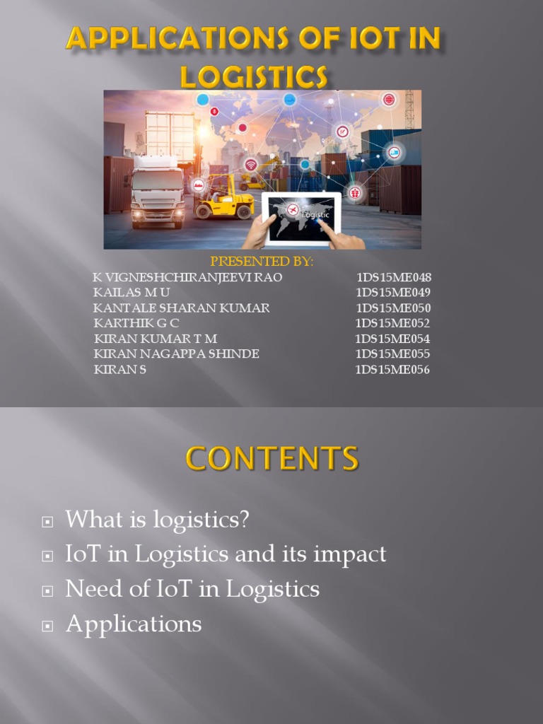 Applications of Iot in Logistics | PDF | Internet Of Things | Logistics