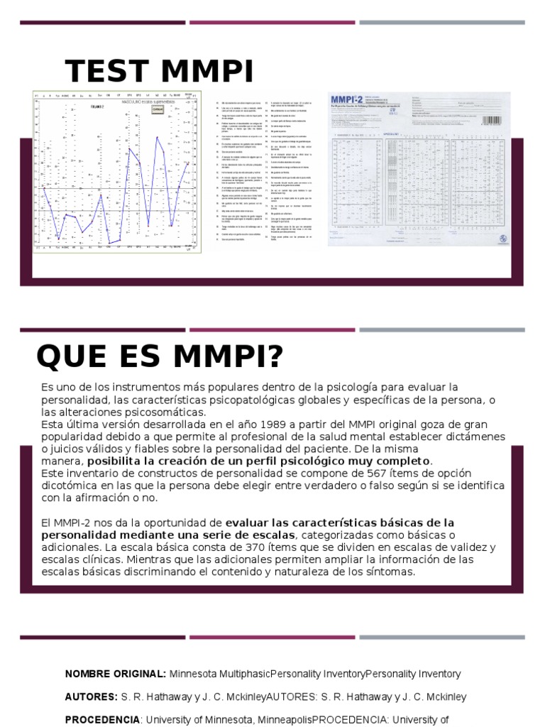Test Mmpi | PDF | Sicología | Ciencias del comportamiento