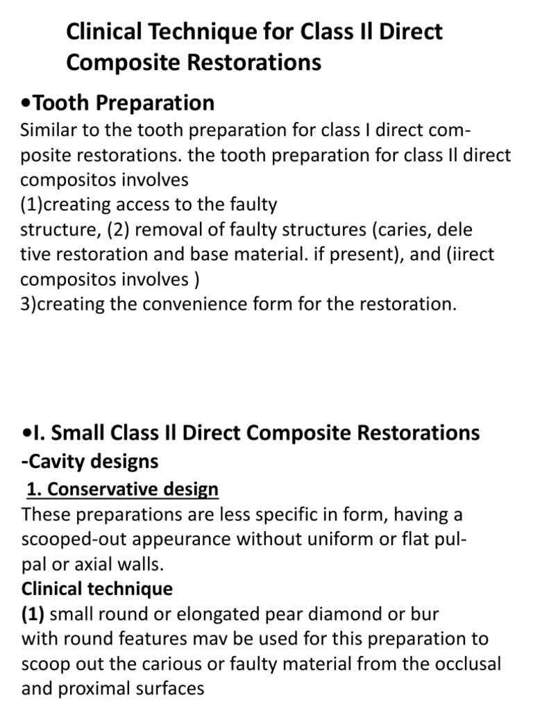 Class 2 Composite Restoration | PDF | Dentistry Branches | Medical ...