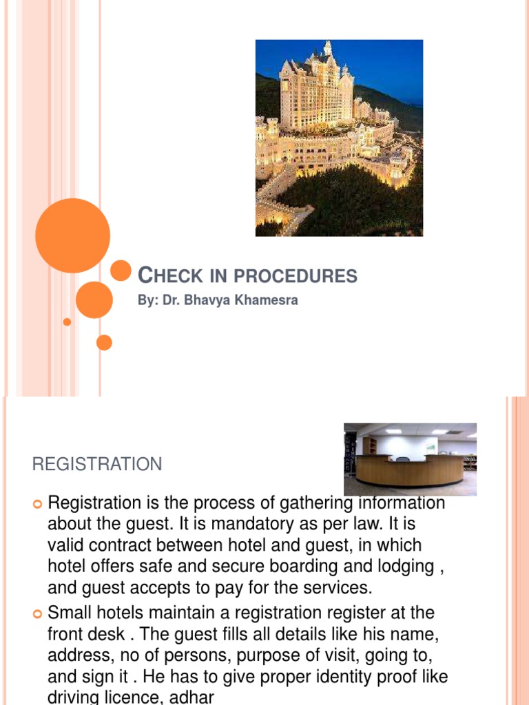 Check in Procedures | PDF | Hotel | Hotel And Accommodation