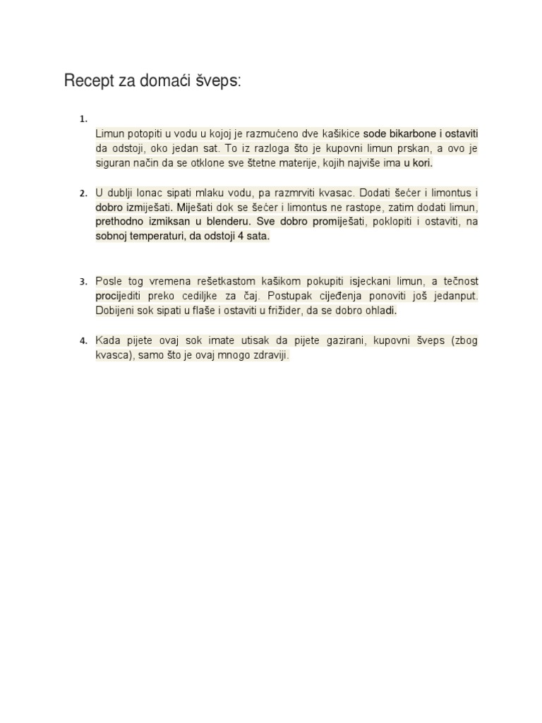 Recept Za Domaci Sveps | PDF