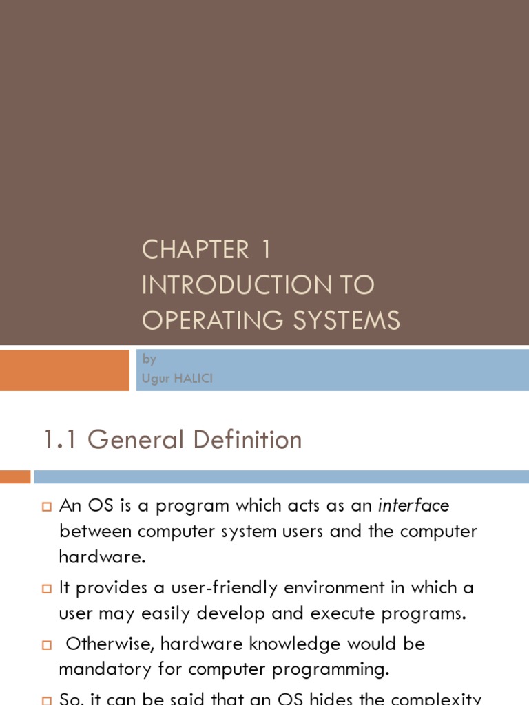 An Introduction to Operating Systems: Exploring the Evolution of OS Concepts from Early ...