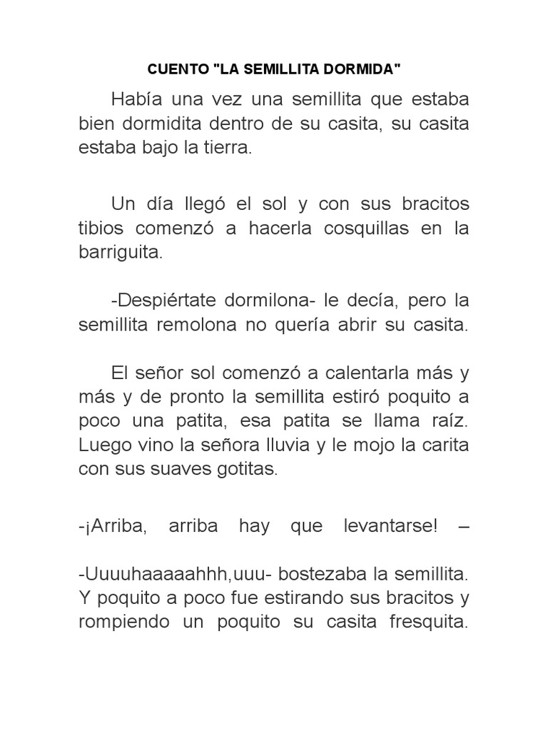 Cuento "La Semilla" | PDF