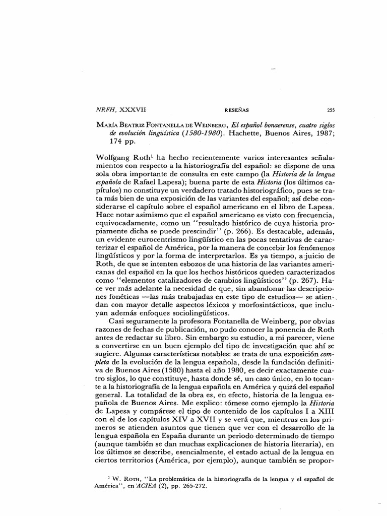 Maria Beatriz Fontanella de Weinberg El Espanol Bo | PDF | Dialecto ...