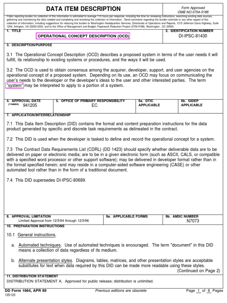 Ocd-Did From Dod | PDF | System | Databases