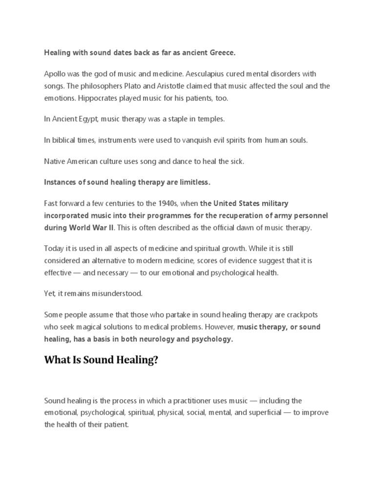 What Is Sound Healing? | PDF