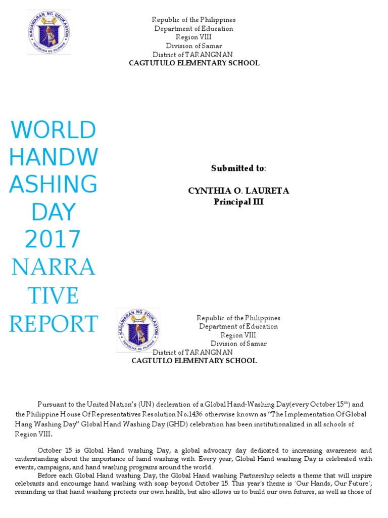 NARRATIVE Handwashing 2017 | PDF | Hand Washing | Behavior Modification