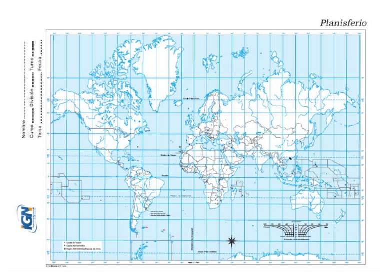 Mapa Planisferio