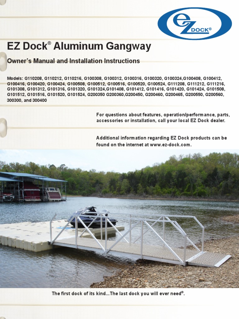 EZ Dock Aluminum Gangway: Owner's Manual and Installation Instructions ...