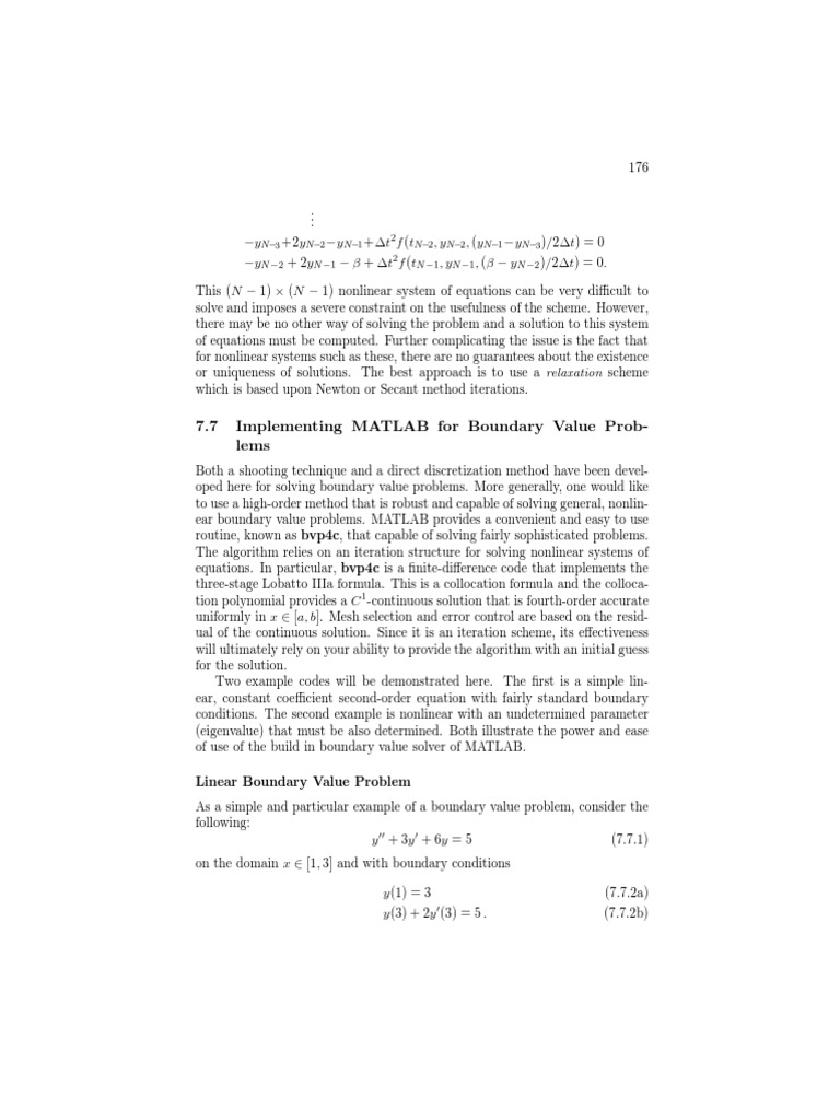 MATLAB BVP Solver Demonstration | PDF | Boundary Value Problem | Equations