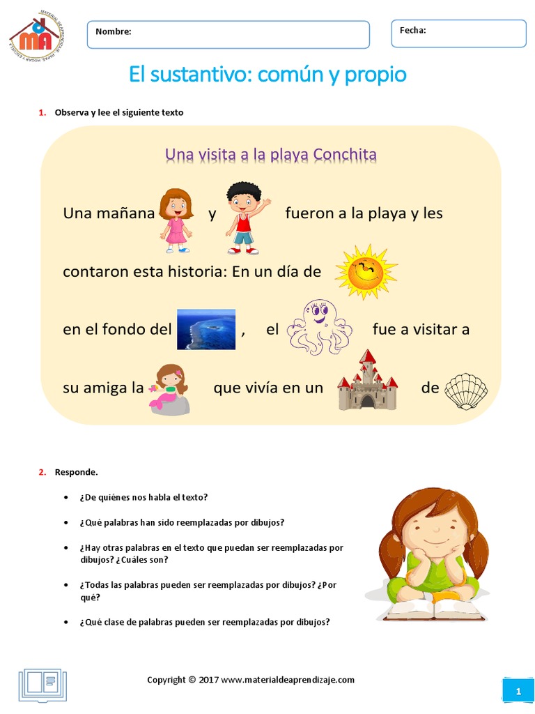 El Sustantivo Común y Propio Mda | PDF | Sustantivo