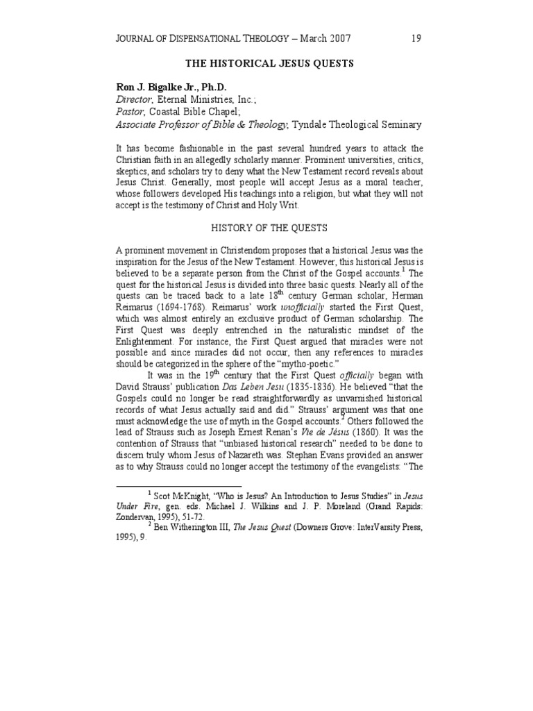 The Historical Jesus Quests Pdf Pdf Resurrection Of Jesus Jesus