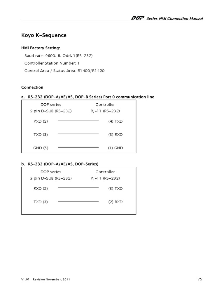Koyo HMI Connection Manual Guide | PDF | Programmable Logic Controller ...