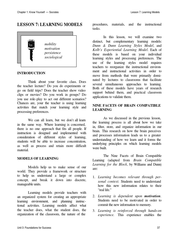 Rotc Learning Models PDF | PDF | Learning Styles | Learning