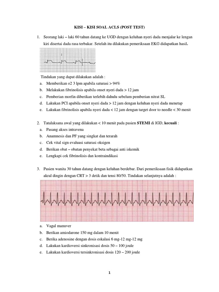 Kisi - Kisi Soal Acls | PDF