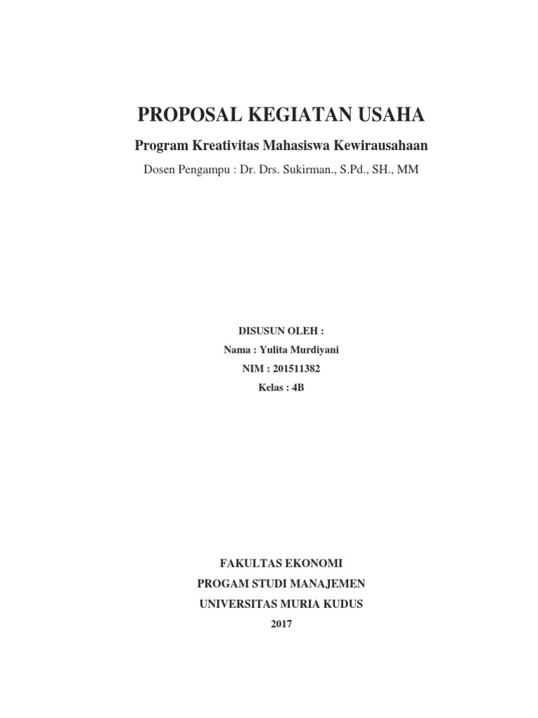 Proposal Kegiatan Usaha Bunga | PDF | Bisnis