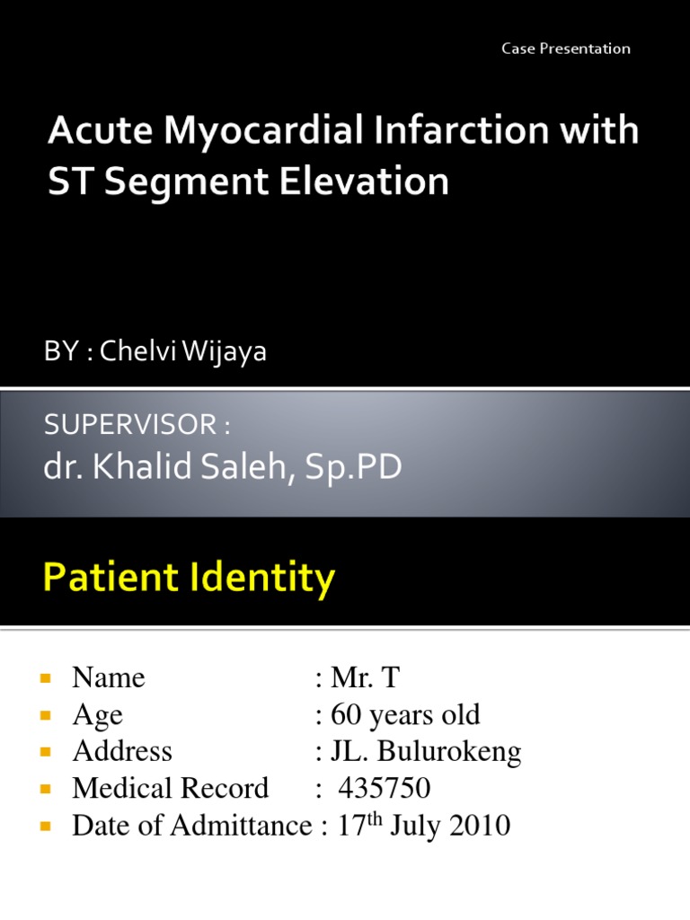 Acute Myocardial Infarction With ST Segment Elevation | PDF | Coronary ...