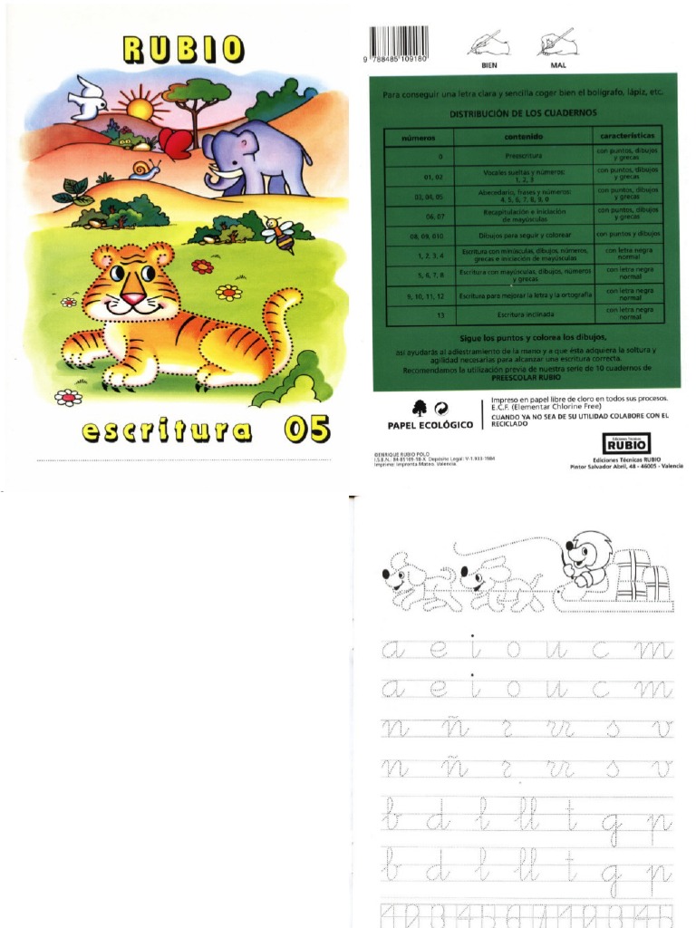Caligrafía Rubio Escritura 05 (Educación Infantil) | PDF