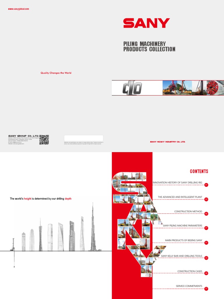 SANY C10 Series Rotary Drilling Rig | PDF | Drilling Rig | Deep Foundation
