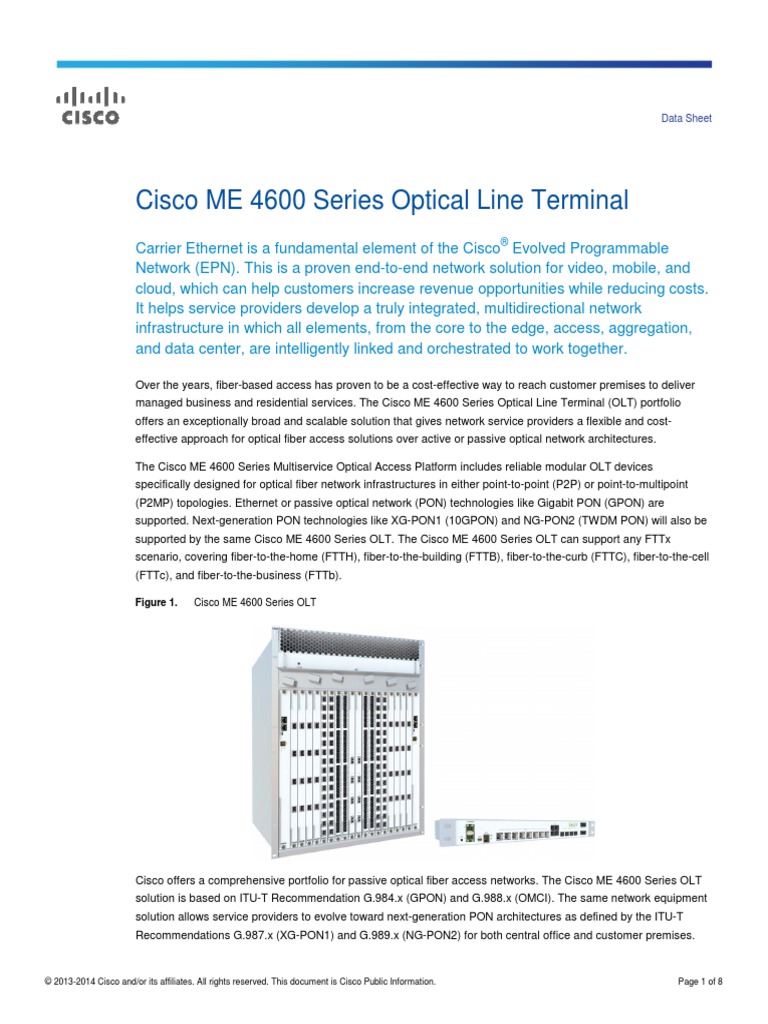 OLT Cisco | PDF | Fiber To The X | Computer Network