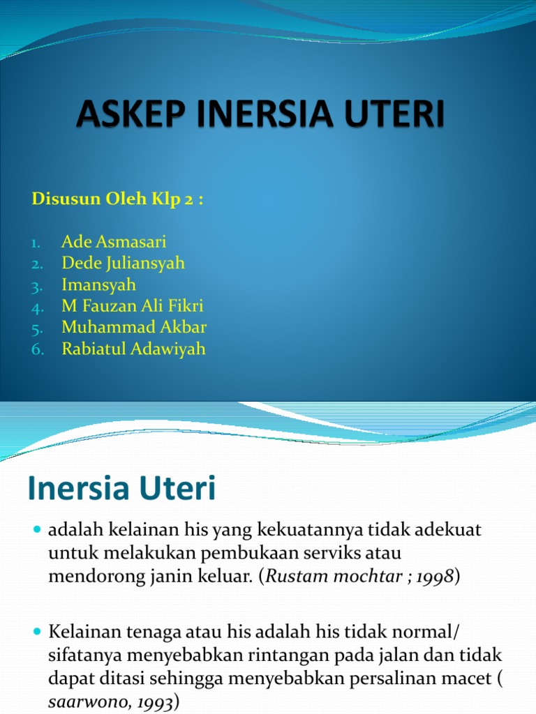 Askep Inersia Uteri | PDF