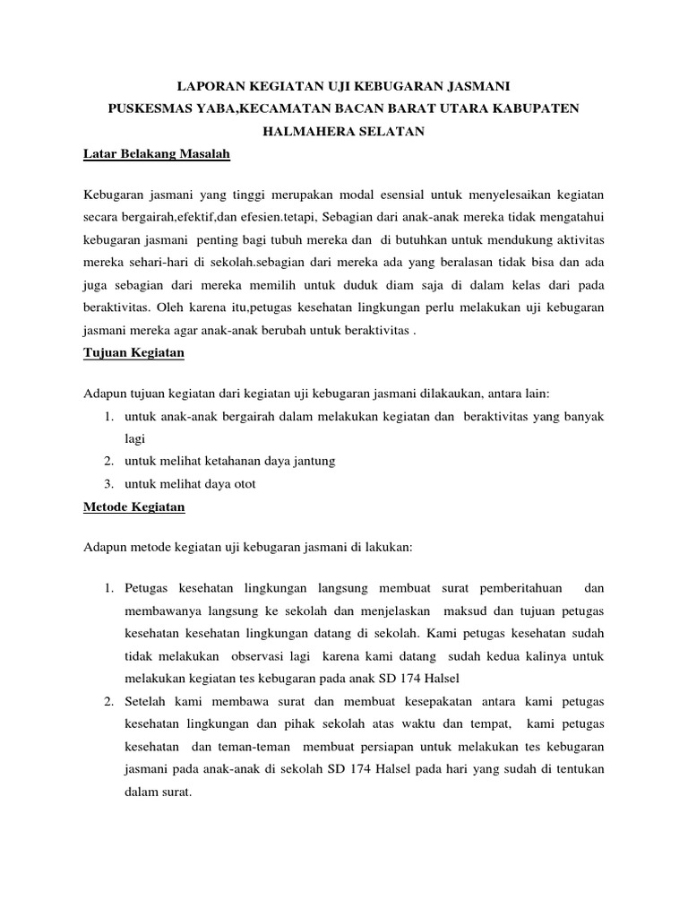 Laporan Kesjaor | PDF