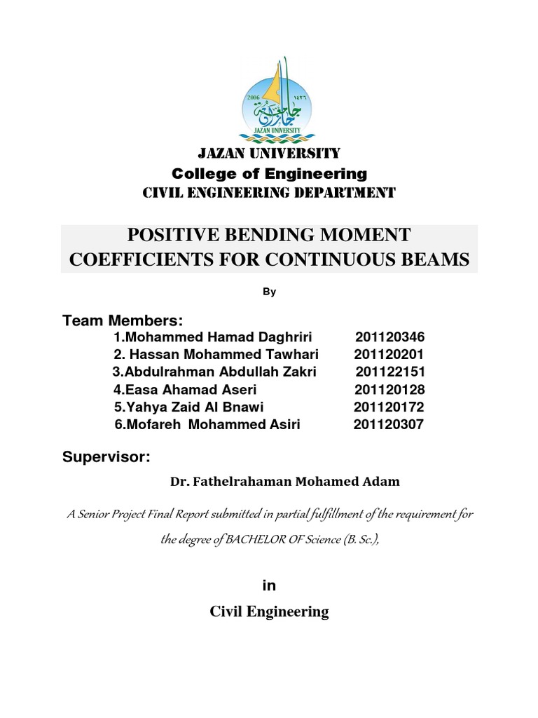 Positive Moment Coefficients for Continuous Beams | PDF | Bending ...