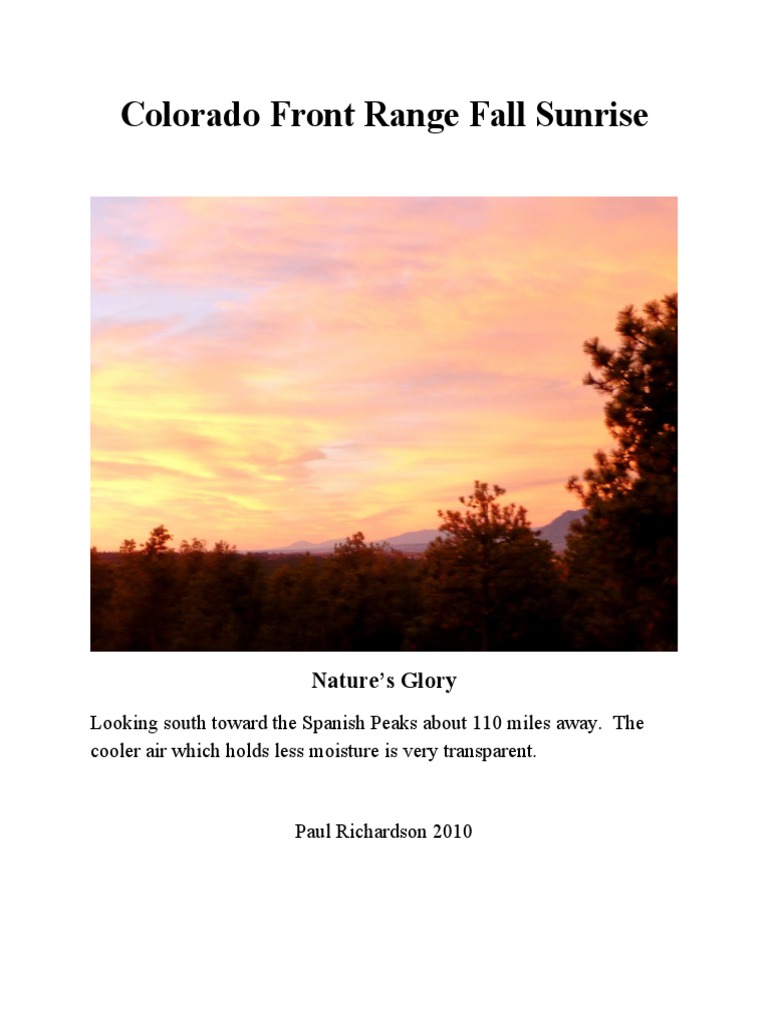 Colorado Front Range Fall Sunrise View | PDF
