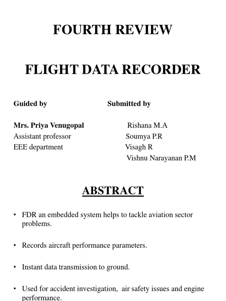 Flight Data Recorder Project Overview | PDF | Flight Recorder | Printed ...