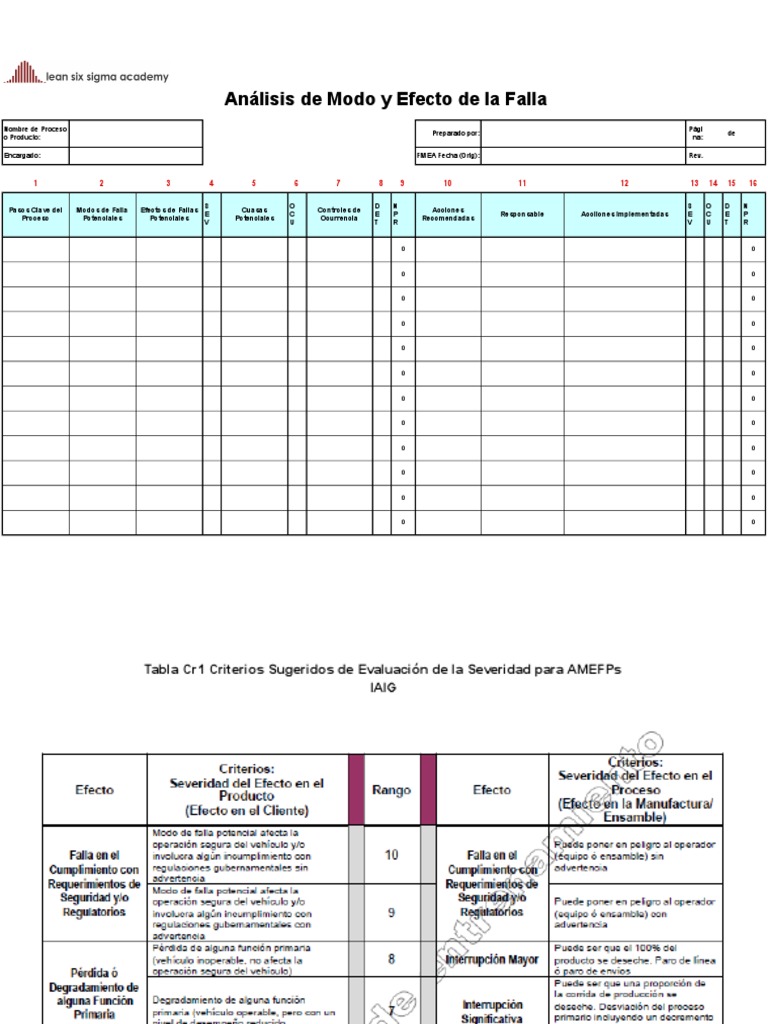 Plantilla AMEF | PDF | Informática y tecnología de la información | Business