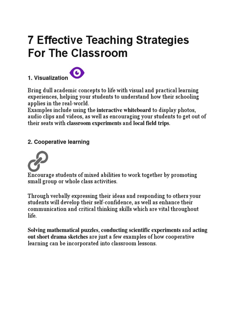 7 Effective Teaching Strategies For The Classroom: 1. Visualization ...