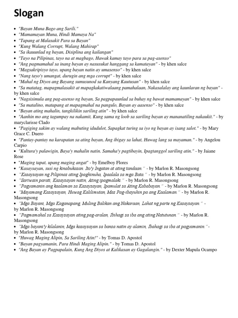 Slogan Samples | PDF