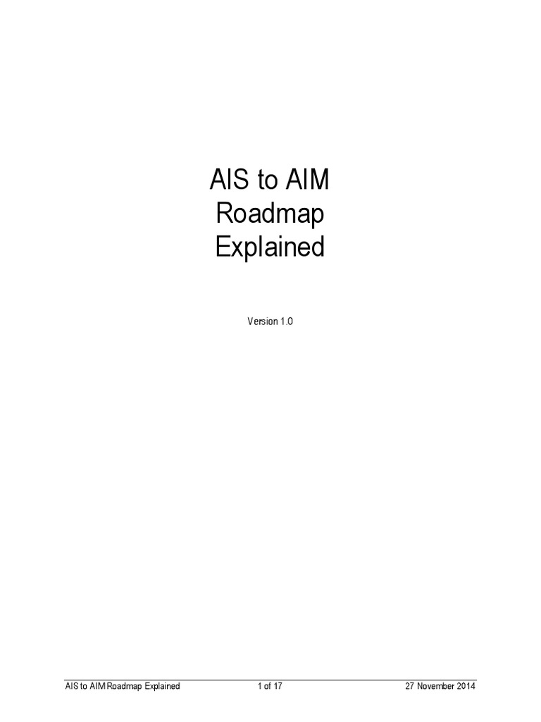AIS To AIM Roadmap Explained 1 of 17 27 November 2014 | Download Free ...