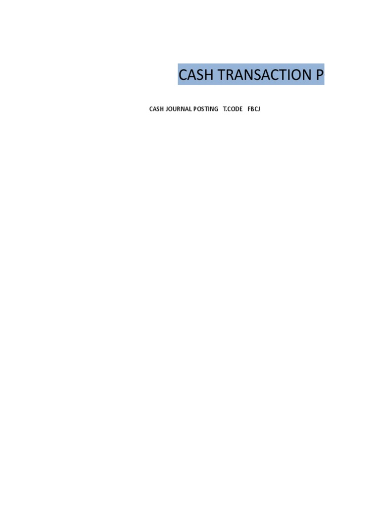 Cash Configuration | PDF | Finance & Money Management