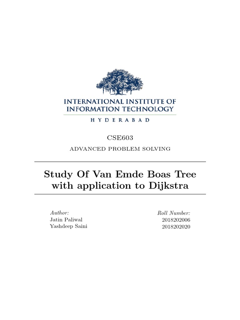 VEB Tree Implementation for Dijkstra's Algorithm | PDF | Array Data ...