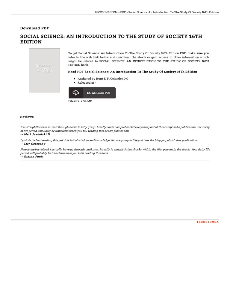 Social Science: An Introduction To The Study Of Society 16Th Social ...