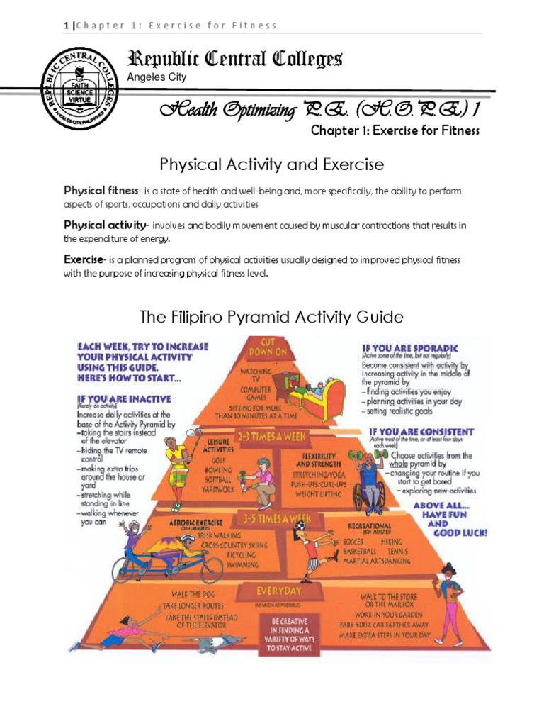 Hope 1 Chapter 1 Handout | PDF | Physical Fitness | Strength Training