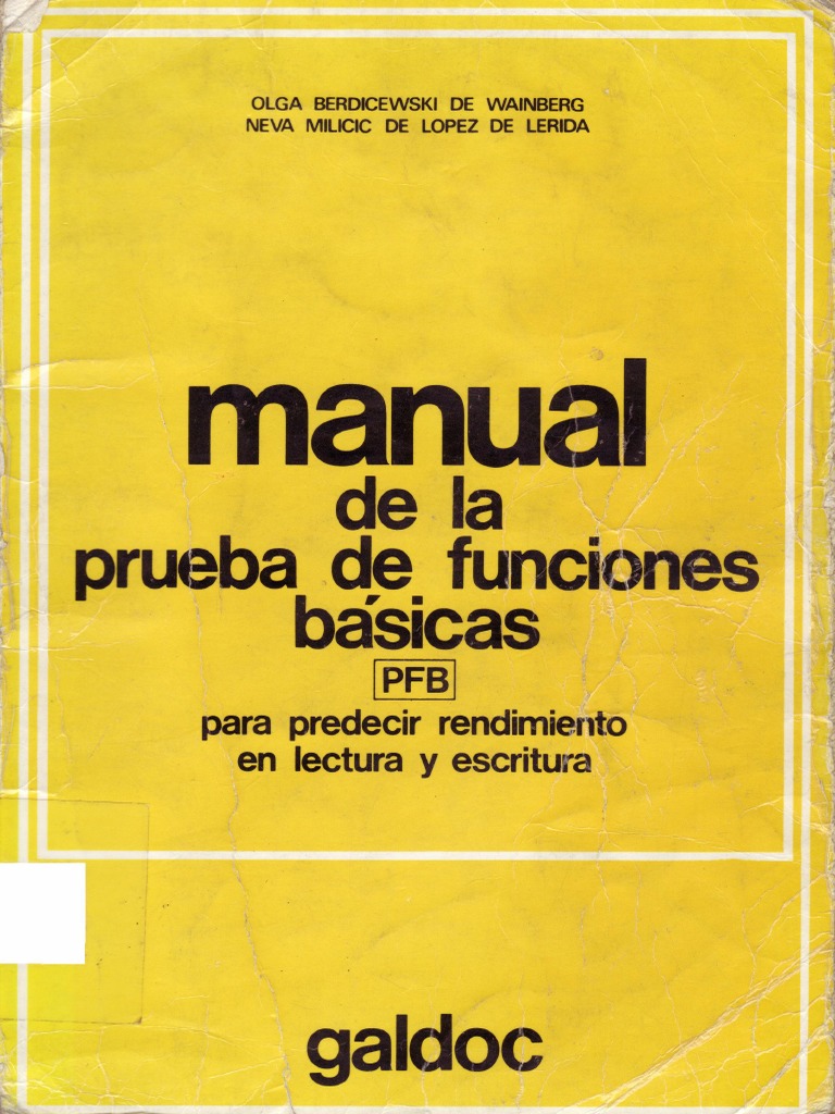 A1 PFB MANUAL PRUEBA FUNCIONES BASICAS.pdf | Aprendizaje | Inteligencia