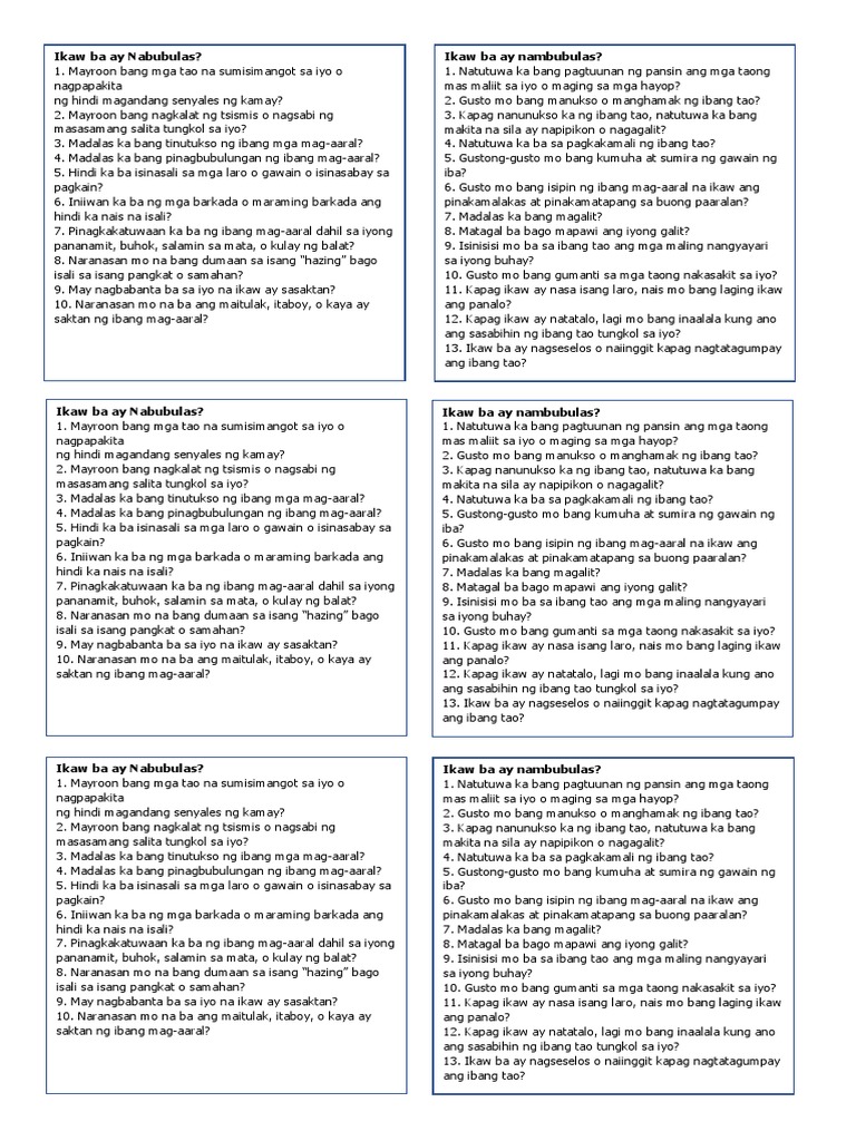 Bullying Survey | PDF