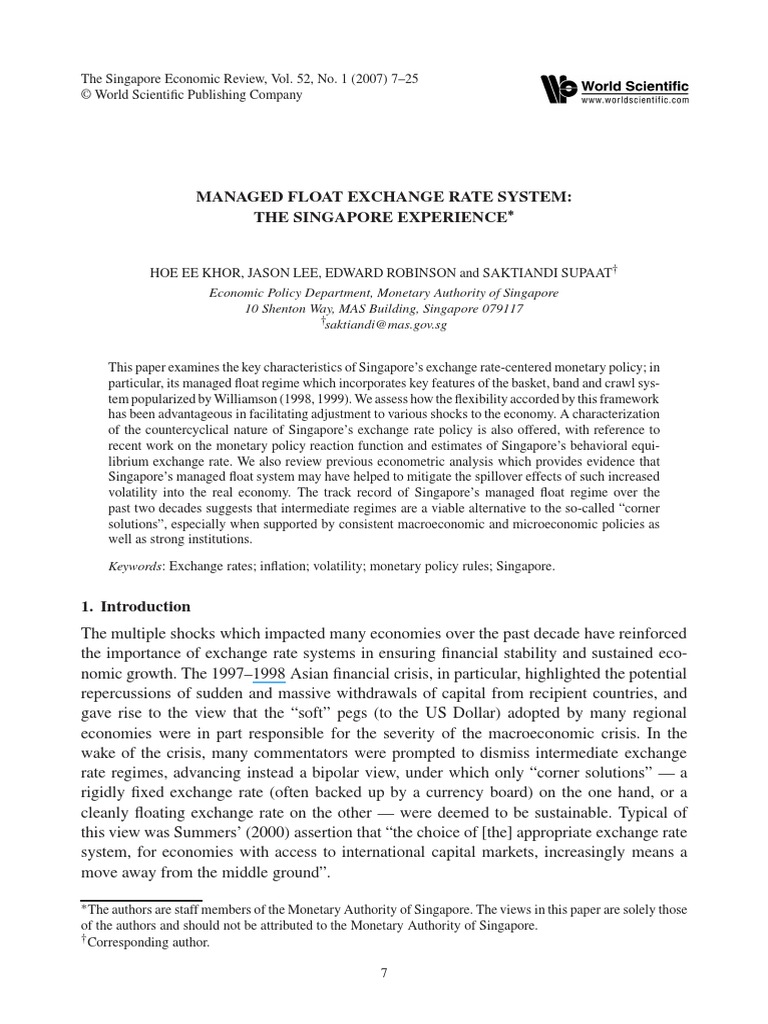 Managed Float Exchange Rate System The S | PDF | Exchange Rate ...