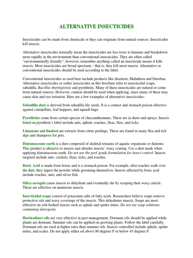 Alternative Insecticides | PDF | Insecticide | Insects