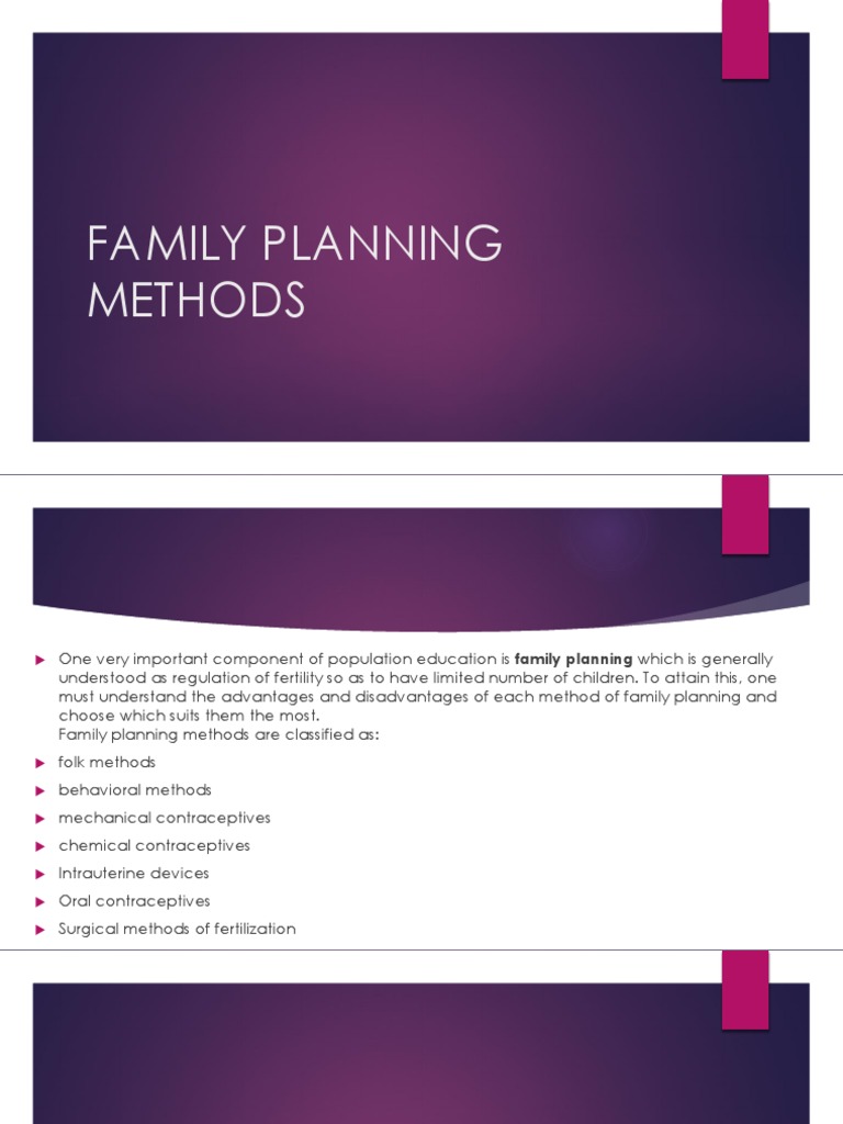 Comprehensive Guide to Family Planning Methods | PDF | Birth Control ...
