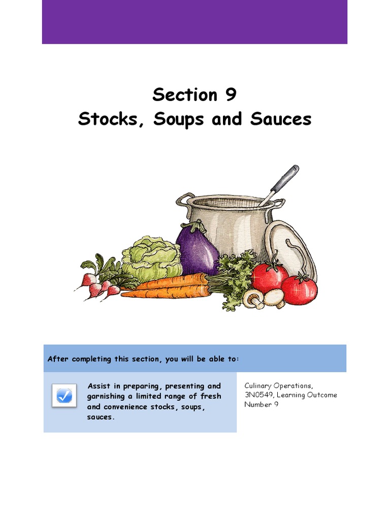 Stocks Soups and Sauces | PDF | Soup | Sauce