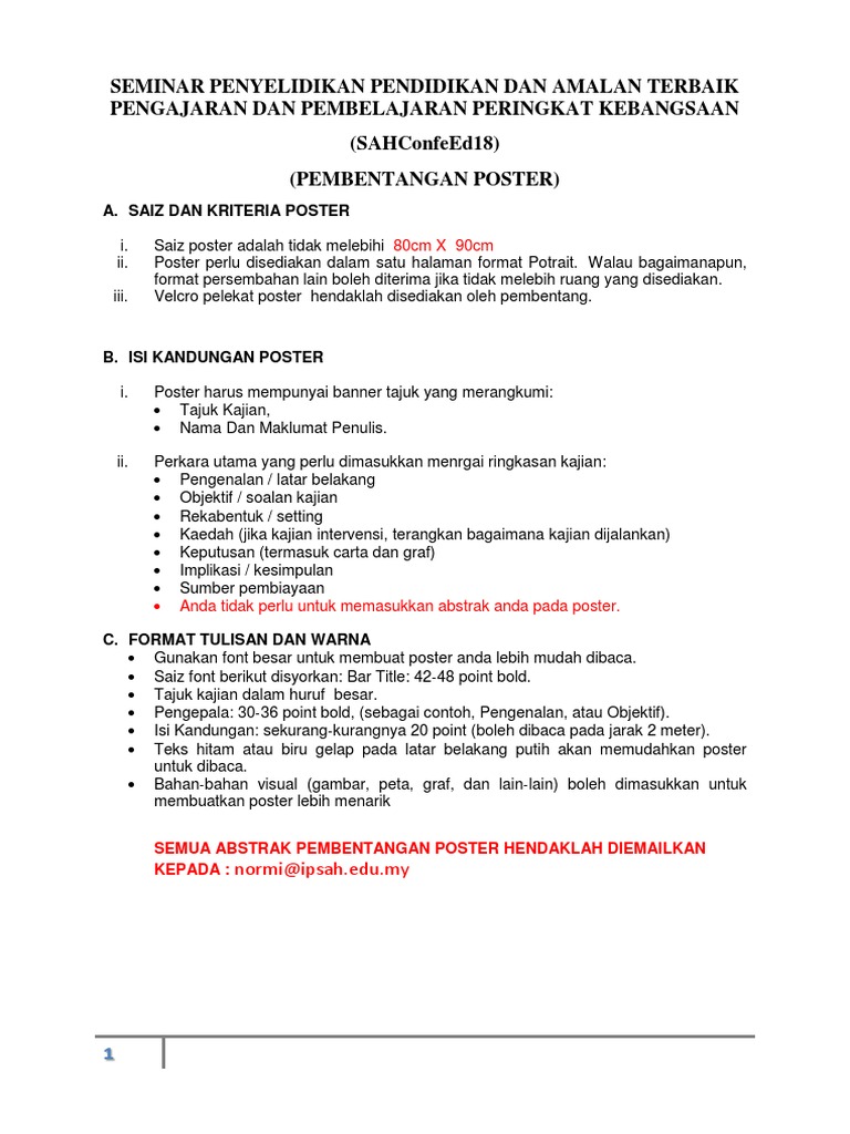 Panduan - Penyediaan - Pembentangan - Poster | PDF