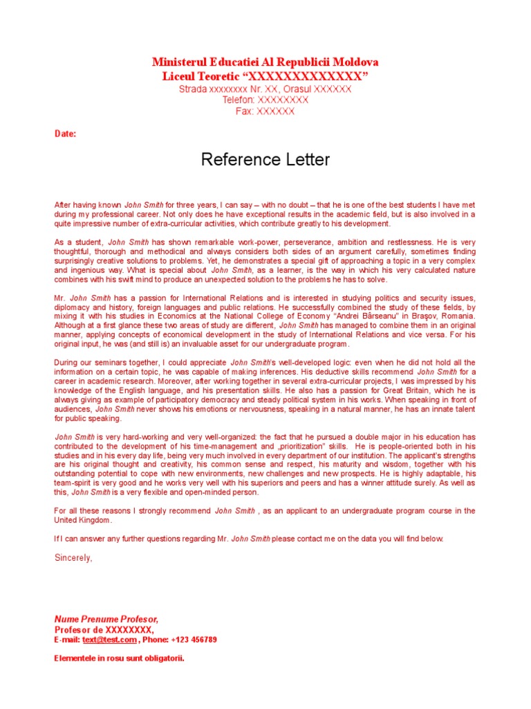 Reference Letter Sample | PDF | Cognitive Science | Cognition