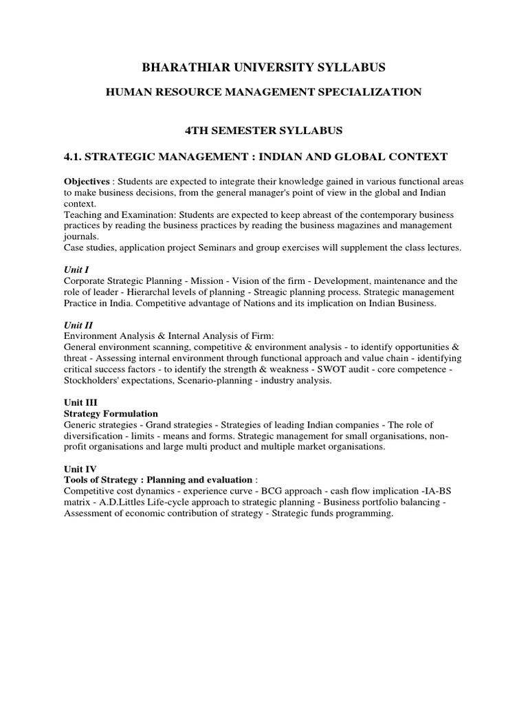 Bu - HRM Syllabus - 4th Sem | PDF | Organization Development ...